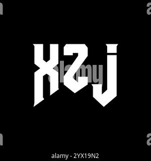 XZJ letter logo design for technology company. XZJ logo design black ...