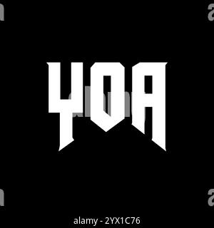 YOA letter logo design for technology company. YOA logo design black ...