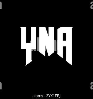 YNA letter logo design for technology company. YNA logo design black ...