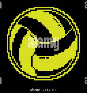 Pixel icon. Volleyball ball for indoor, outdoor and beach volleyball ...