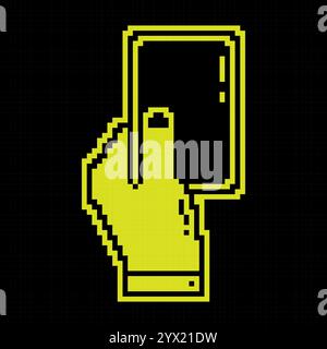 Pixel icon. Sports referee hand showing card for player breaking rules ...