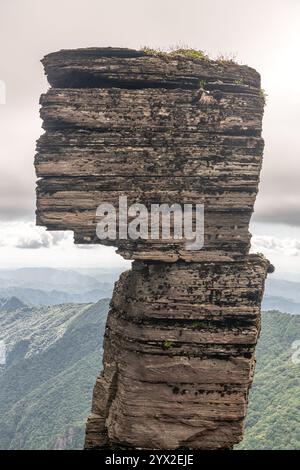 Fanjingshan old golden summit scenery and mushroom shaped stone with ...