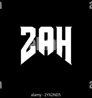 ZAH letter logo design for technology company. ZAH logo design black ...
