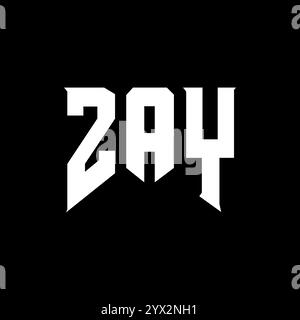 ZAY letter logo design for technology company. ZAY logo design black ...