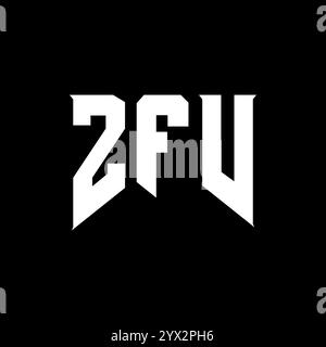ZFV letter logo design for technology company. ZFV logo design black ...