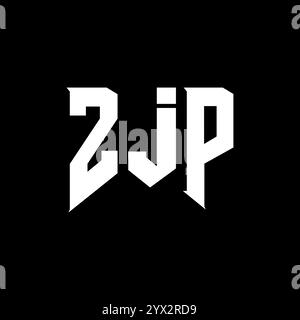 ZJP letter logo design for technology company. ZJP logo design black ...