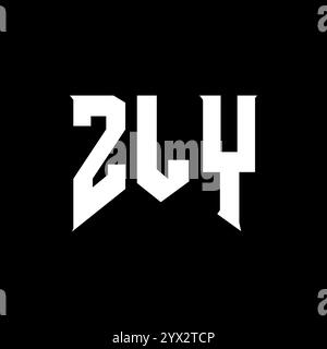ZLY letter logo design for technology company. ZLY logo design black ...