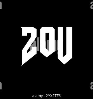 ZOU letter logo design for technology company. ZOU logo design black ...