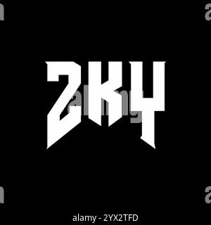 ZKY letter logo design for technology company. ZKY logo design black ...