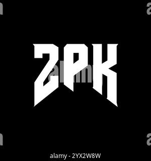 ZPK letter logo design for technology company. ZPK logo design black ...
