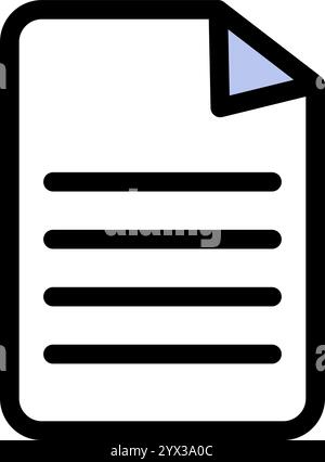 Vector icon concept of written paper into black briefcase. Colored ...