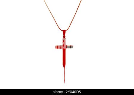 cross in blood with streaks and drops of blood on a blank background Stock Photo - Alamy