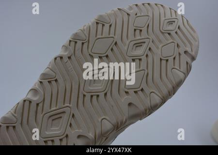 Things, material objects, new shoes. A white rubber sole with an ...