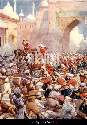 Indian Mutiny, 1857. The Relief of Lucknow 1857 by Thomas Jones Barker, oil on canvas, 1859 ...