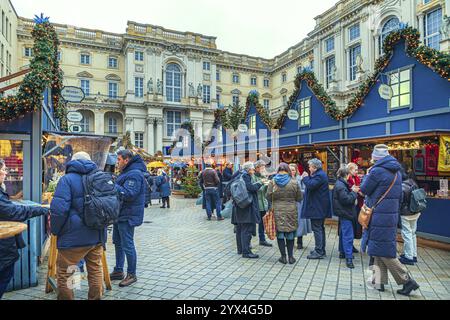 Christmas market at Belin Palace in Berlin, Germany, Europe Stock Photo ...