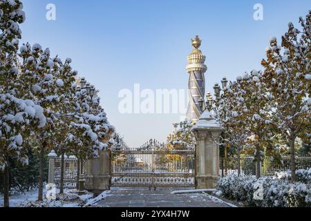 Winter park with Istiklol Tower, Independence and Freedom Tower ...