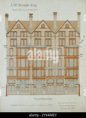 Design for Nos 9-11 Chelsea Embankment, London SW3: detail of lower ...