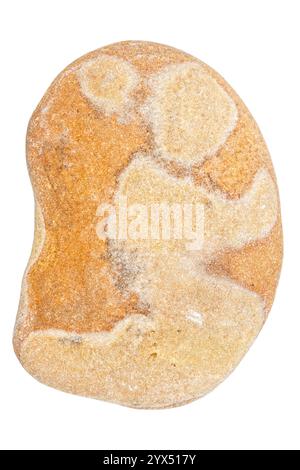 Top view of single yellow pebble isolated on white background Stock ...