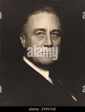 A head-and-shoulders portrait of Franklin Delano Roosevelt, the 32nd ...