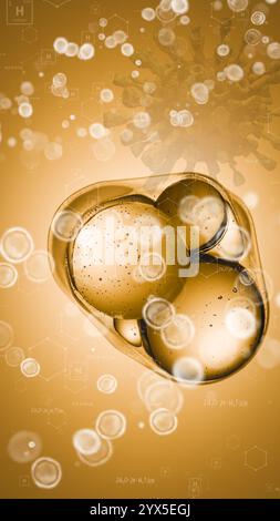 cooking oils cancer concept with an oil molecule and cancer cell and ...