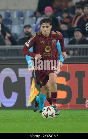 Roma’s Niccolo Pisilli during the Uefa Europa League soccer match ...