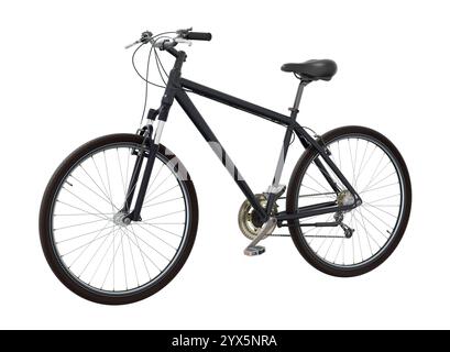 Black bicycle, side front view isolated on white background, 3D ...