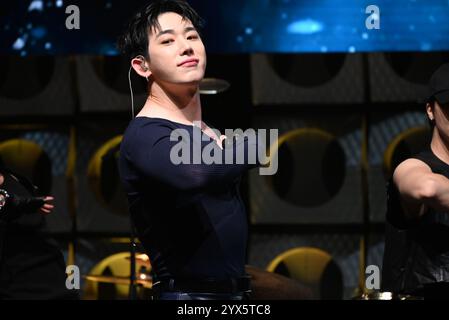 South Korean singer Wonho (Lee Ho-seok) visits the Empire State ...