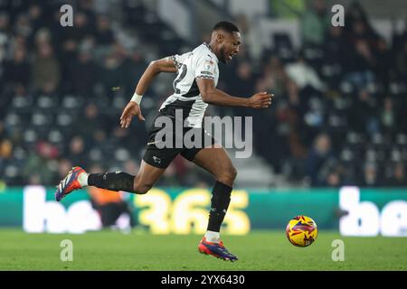Ebou Adams of Derby County breaks with the ball during the Sky Bet ...