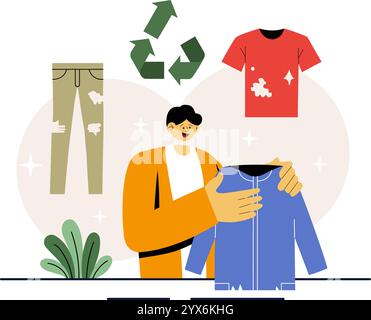 Upcycling Vector Illustration featuring the Process and Techniques of ...