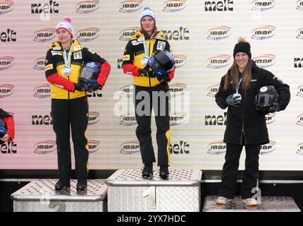NOLTE Laura (Germany) celebrates her third place in the race and the ...
