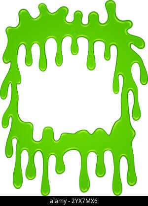 Cartoon green dripping background. Spooky halloween alien slime blobs ...