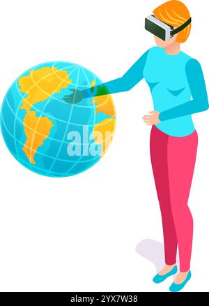 woman using technology of augmented reality vector design Stock Vector Image & Art - Alamy