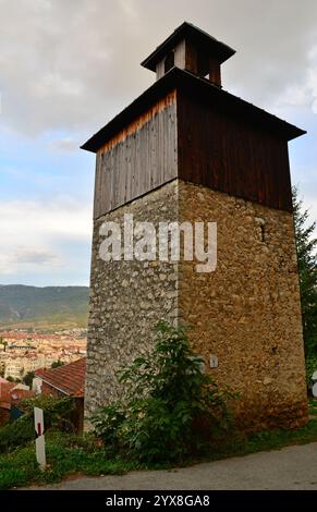 Historical Clock Tower in Ohrid, Macedonia Stock Photo - Alamy