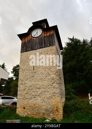 Historical Clock Tower in Ohrid, Macedonia Stock Photo - Alamy
