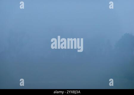 Soft blue river landscape impressionist background in the Pantanal ...