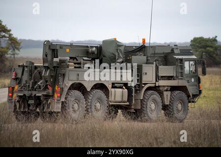 an eight wheeled heavy recovery truck in motion Stock Photo - Alamy
