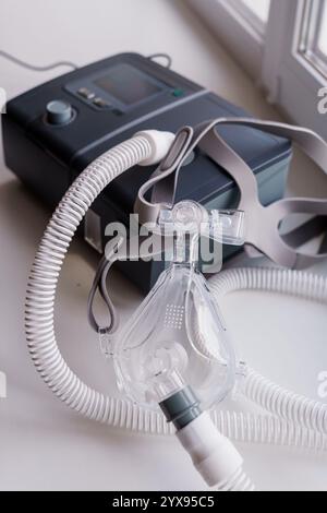 Sleep Apnea Oxygen Mask Equipment And CPAP Machine Stock Photo - Alamy