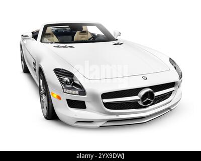 Mercedes-Benz AMG GT car front view isolated on white background Stock ...