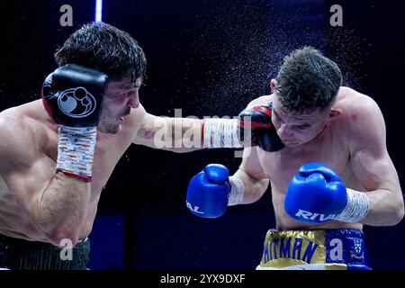 Lee Cutler (left) in action Sam Eggington (right) during the WBC International Silver Super ...