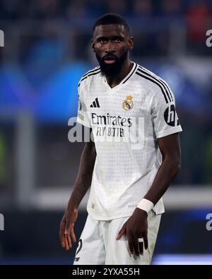 Antonio Rudiger of Real Madrid looks on during the Spanish league ...