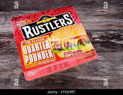 Rustlers classic flame grilled quarter pounder beef burger with cheese ...