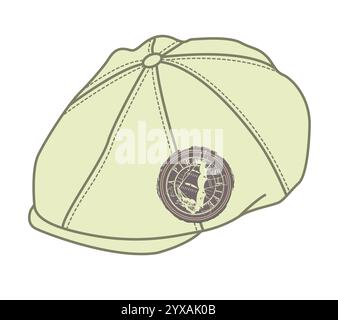 Baker boy caps vector design technical flat drawing Stock Vector Image ...