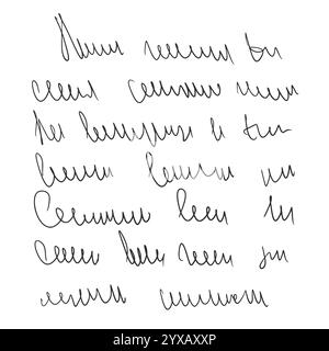Handwritten scribble letter. Freehand indecipherable text note ...