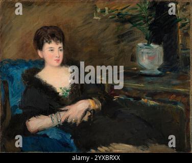 This portrait of Isabelle Lemonnier, a French artist, depicts a woman ...