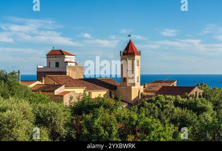 The beautiful coastal village of Acquafredda, near Maratea, in the ...