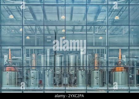 Distillery window views Stock Photo - Alamy
