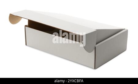 One empty cardboard box isolated on white. Mockup for design Stock ...