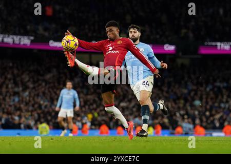 Manchester United's Amad Diallo controls the ball during the English FA ...