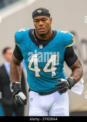 Jacksonville Jaguars defensive end Travon Walker (44) rushes during an ...