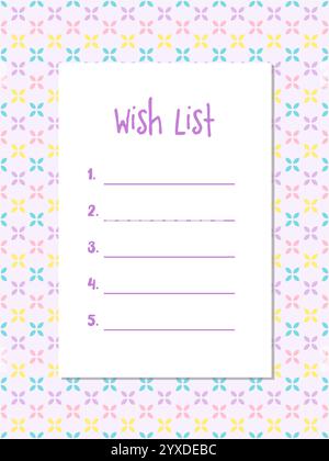 Wish list, template. Printable. Floral design Stock Vector Image & Art ...